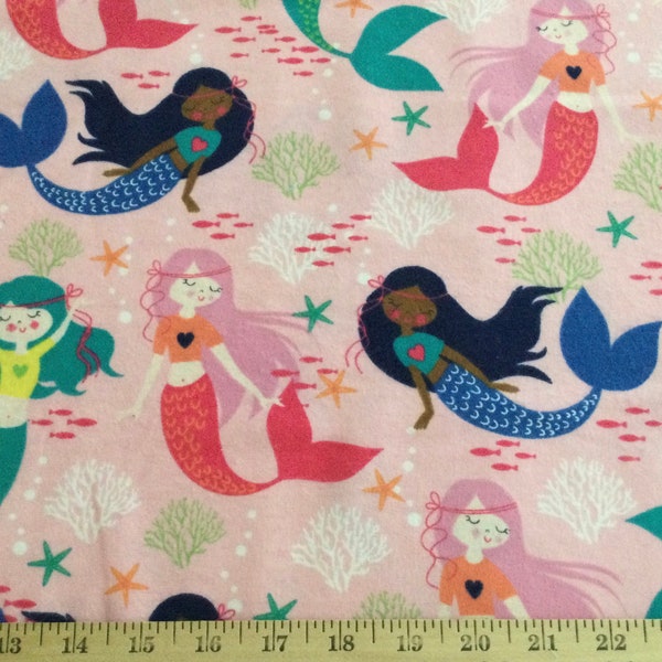 Flannel Mermaid Fabric - Etsy