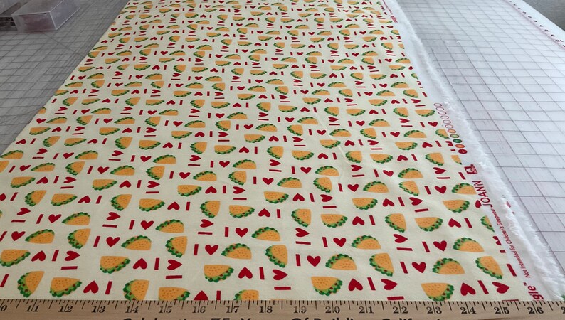 Flannel/tacos on Light Yellow Background Cotton Fabric - Etsy
