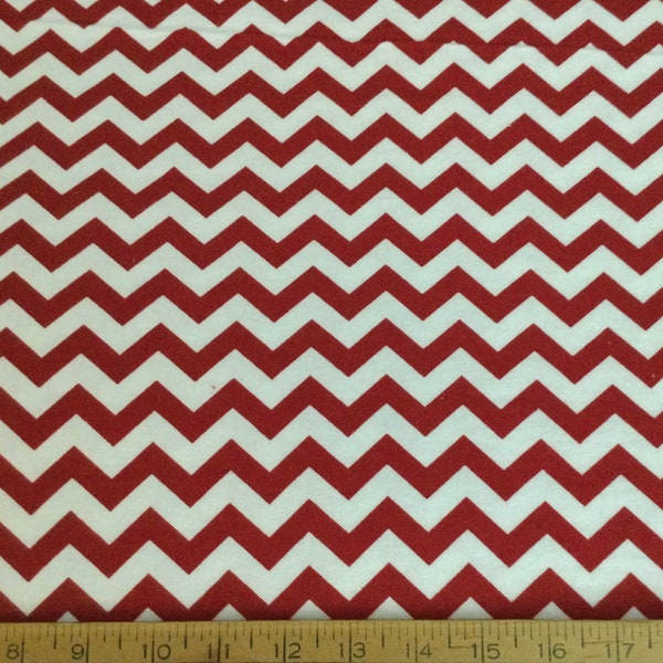 Red Chevron Fabric - Etsy