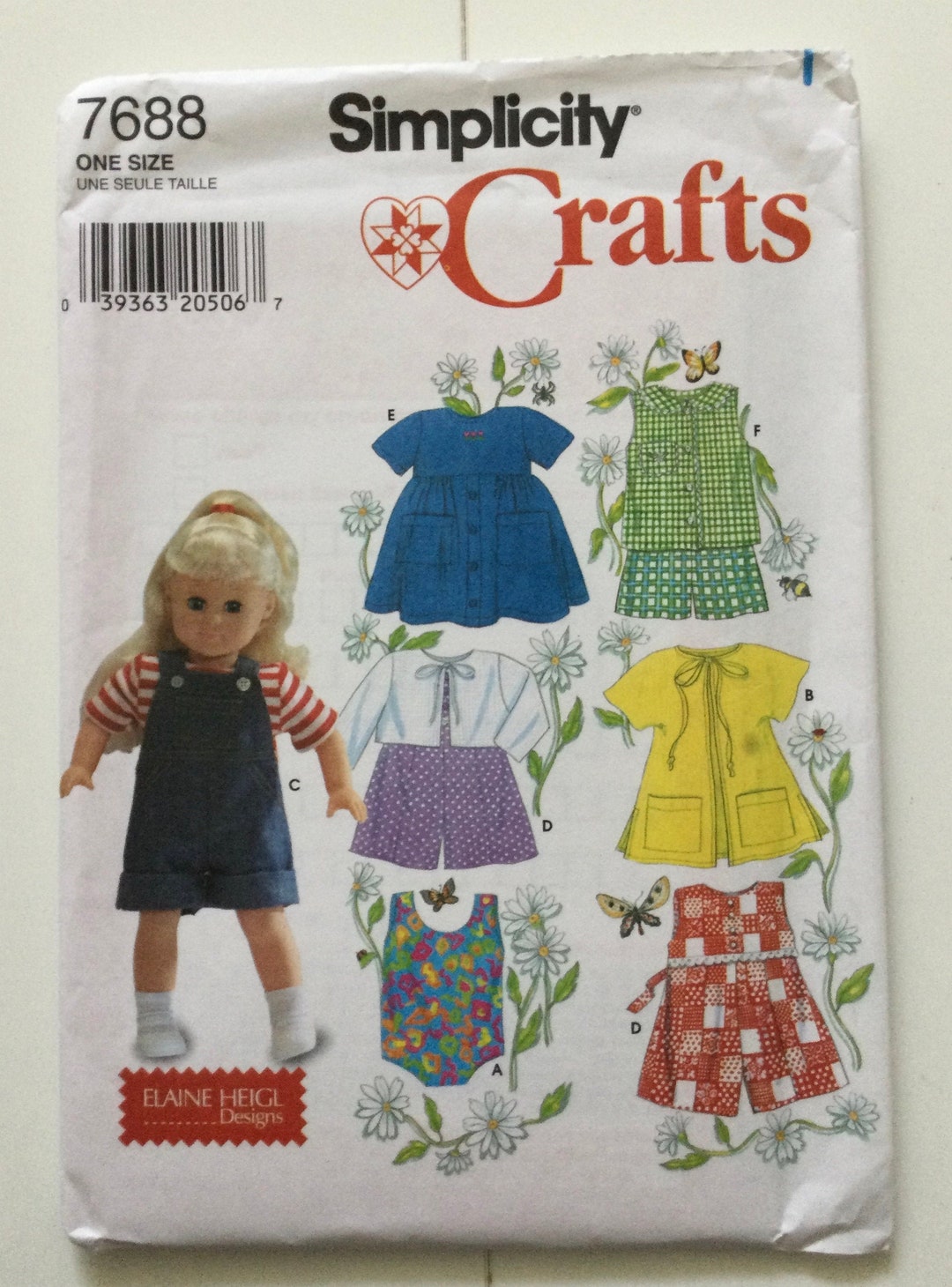 18 “ Doll Clothes/simplicity Sewing Pattern 7688/uncut - Etsy