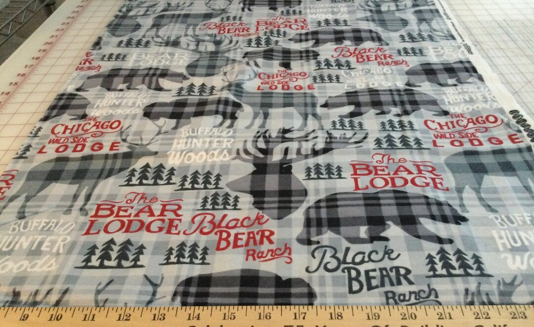 Flannel/wilderness Animals on Gray Background Cotton Fabric - Etsy