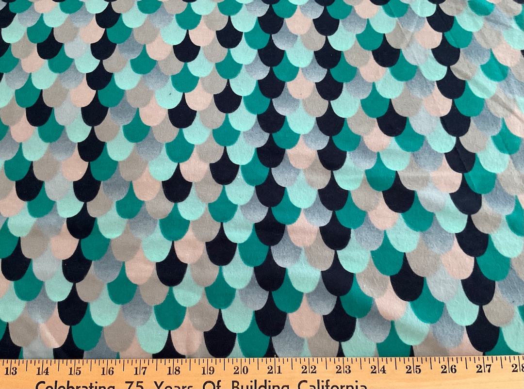 Flannel/fish Scales/mermaid Scales Cotton Fabric - Etsy