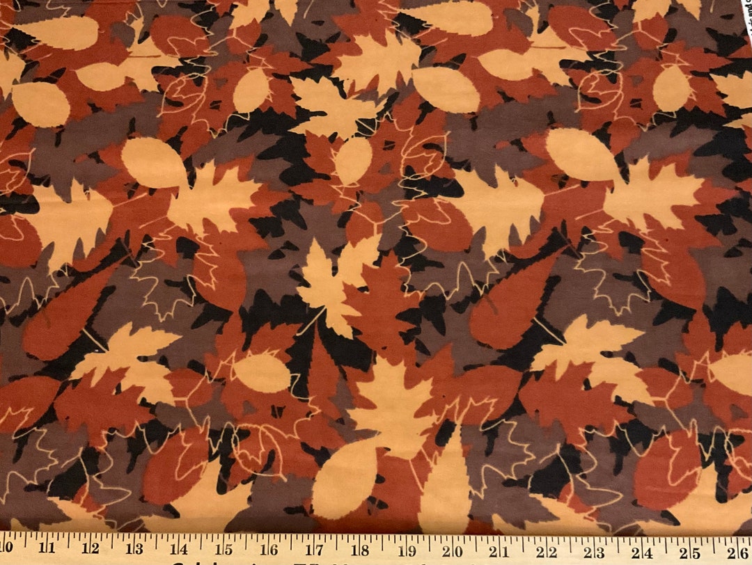 3 Yards/flannel/autumn Leaves Print Cotton Fabric - Etsy