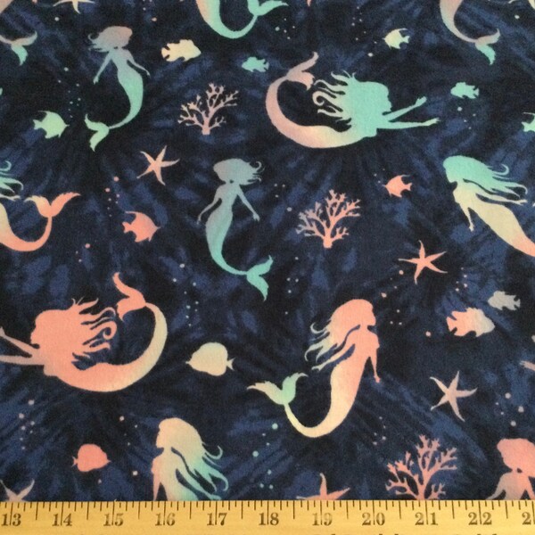 Flannel Mermaid Fabric - Etsy