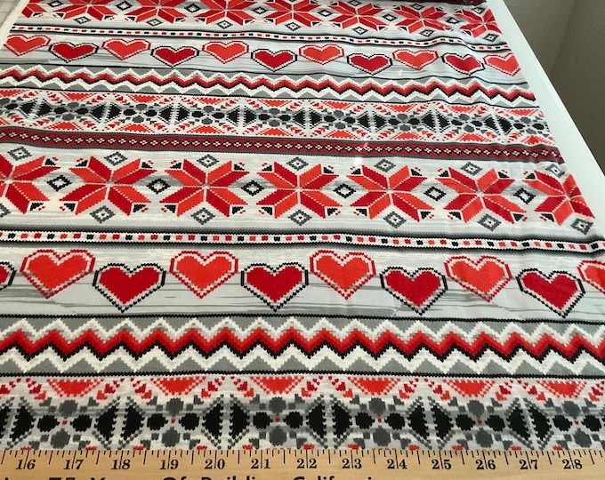 Red and White Fair Isle Fabric Fair Isle White Red by Lydia_meiying ...