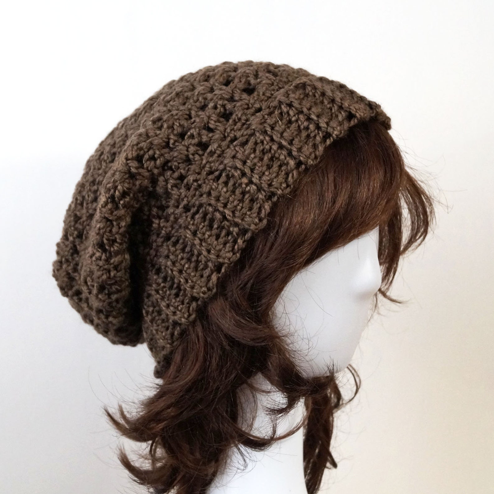 Crocheted Slouchy Hat V-stitch Slouchy Crocheted Baggy Hat - Etsy