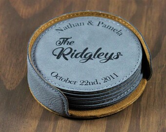 Custom Coaster Set Gift Personalized Engraved Wood Coasters | Etsy