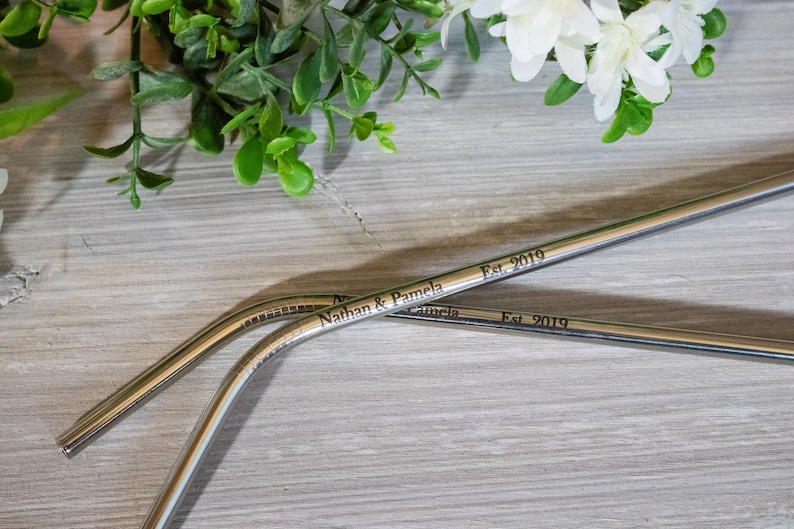 Custom Reusable Straw Wedding Favors Stainless Steel Straw | Etsy