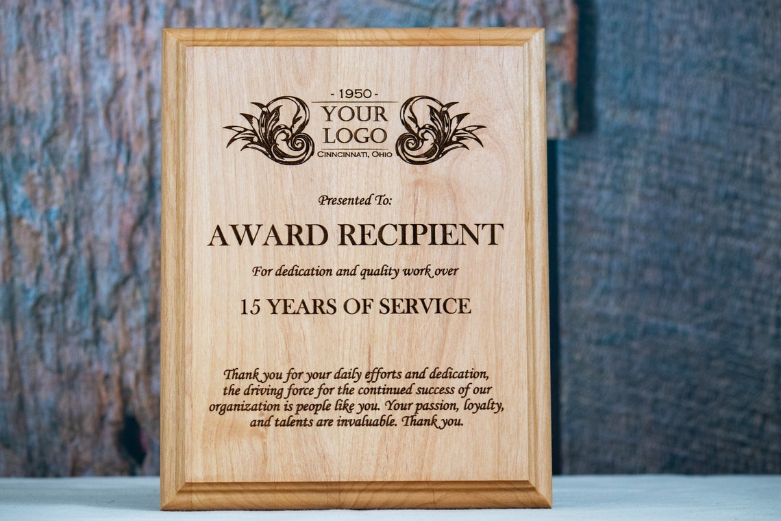 Small Engraved Plaque, Engraved Logo on Plaque, Custom Engraved Wood ...