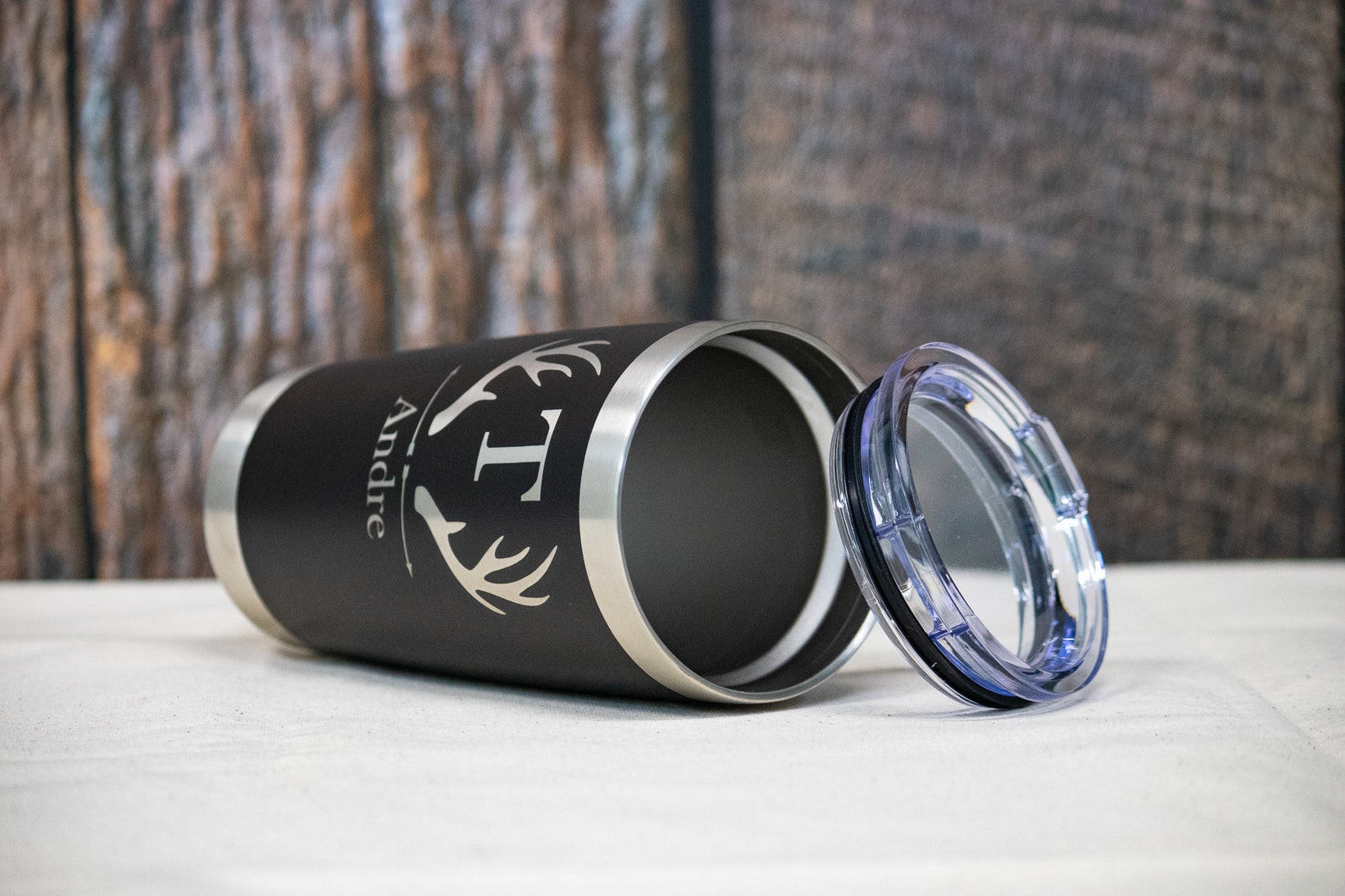 Custom Engraved Stainless Tumbler – Antler Monogram, 20 Oz - Etsy
