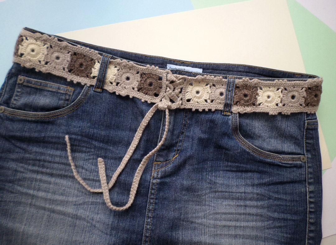Crochet Granny Square Belt With String Gift for Her - Etsy