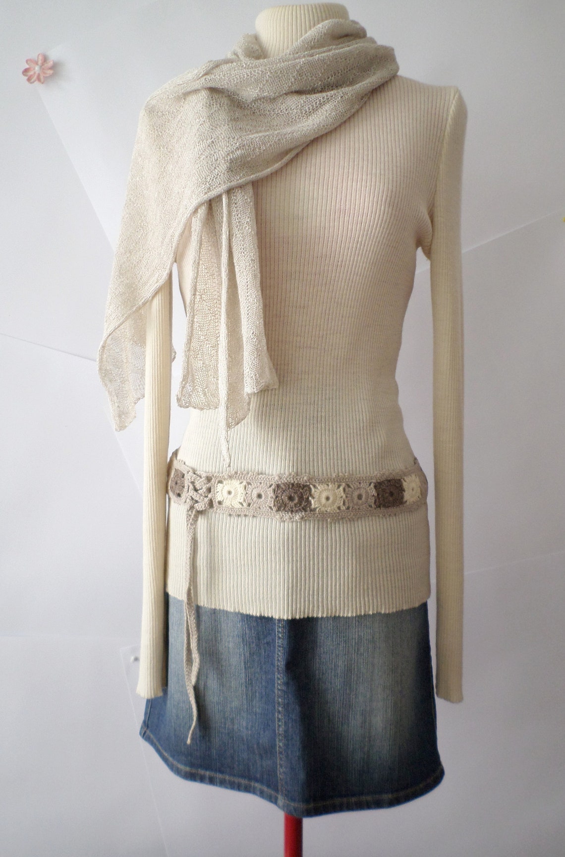 Crochet Granny Square Belt With String Gift for Her - Etsy