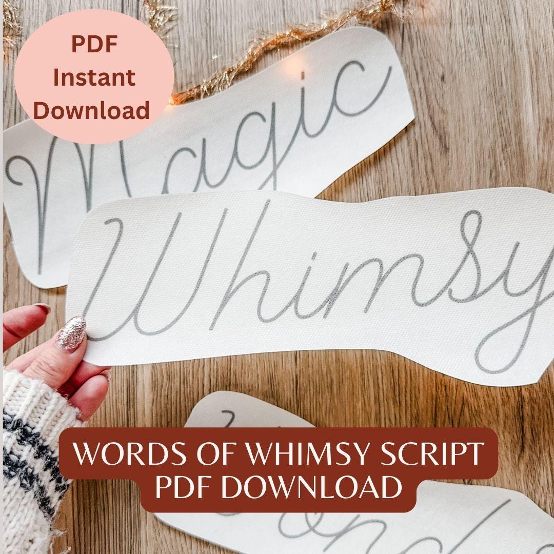 Words of Whimsy Script Bundle PDF - Instant Digital Download - Editable ...