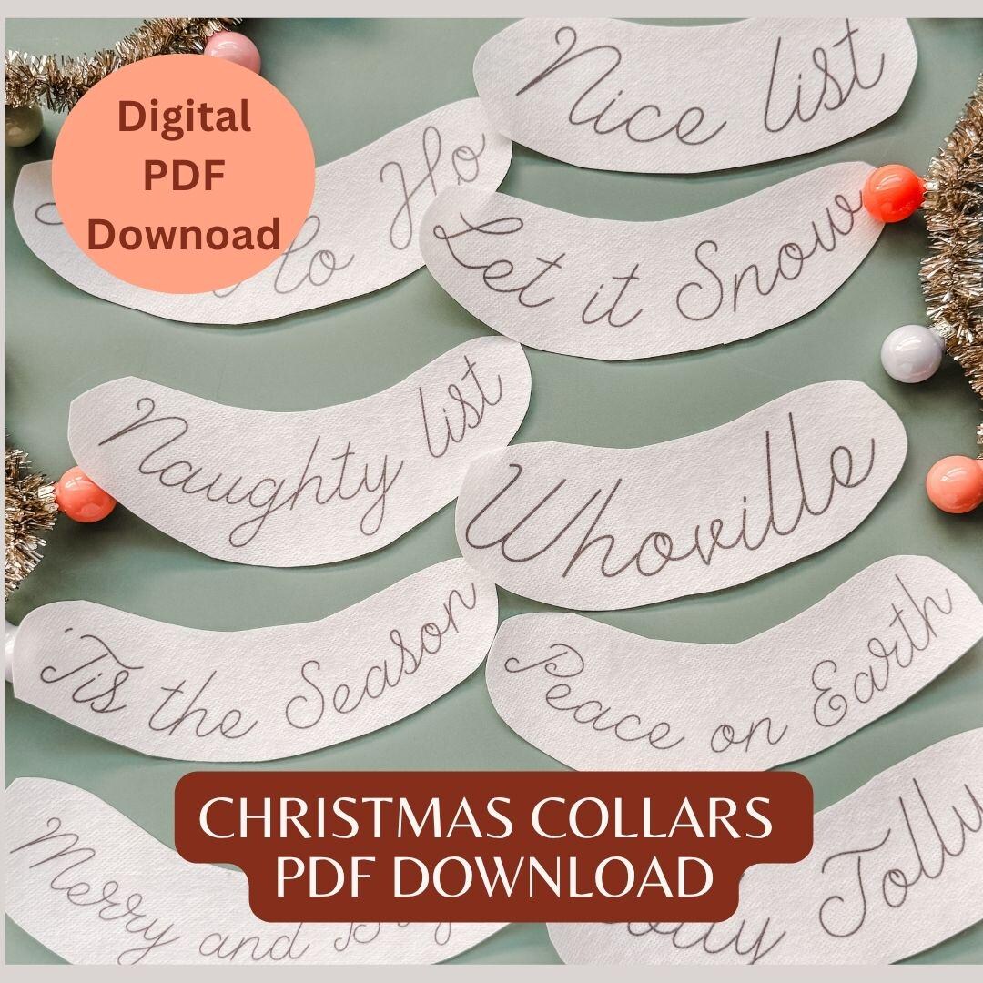 Christmas Collars PDF Designs - Digital Stick and Stitch Designs- PDF ...