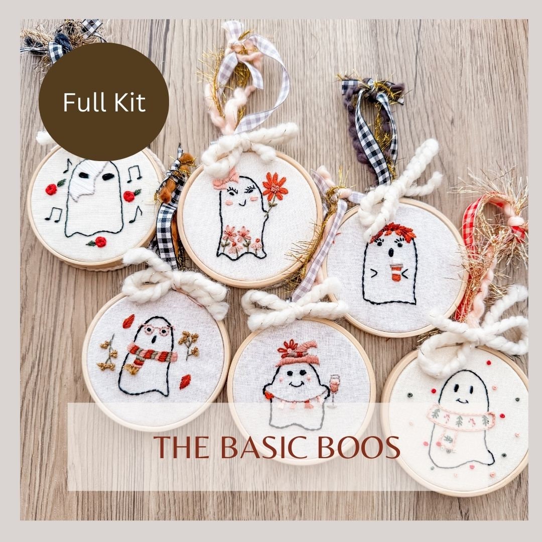 Basic Boo Kits Halloween Mini Embroidery Kits Ghost Embroidery - Etsy