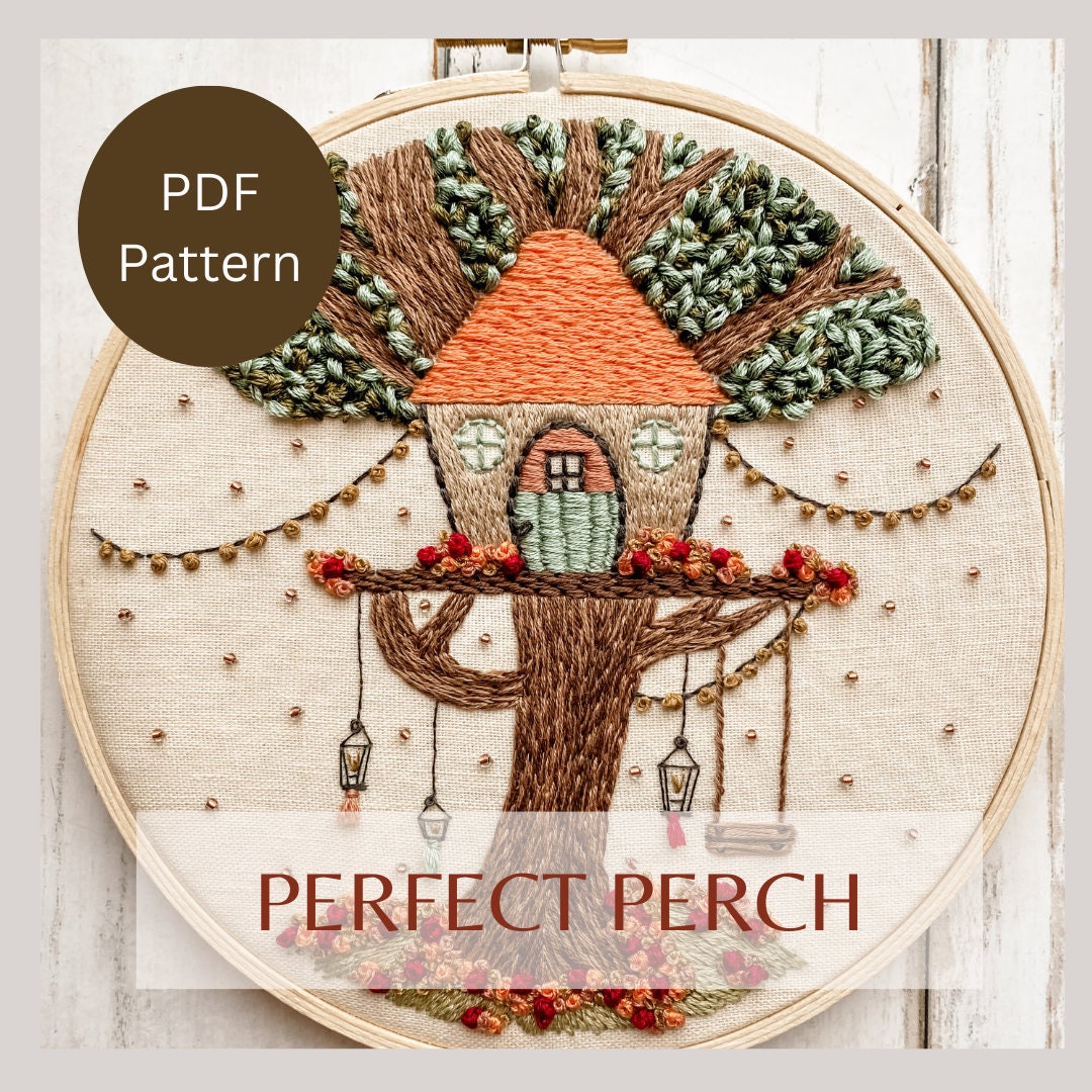 Perfect Perch PDF Pattern- Instant Download - Hand Embroidery Pattern ...