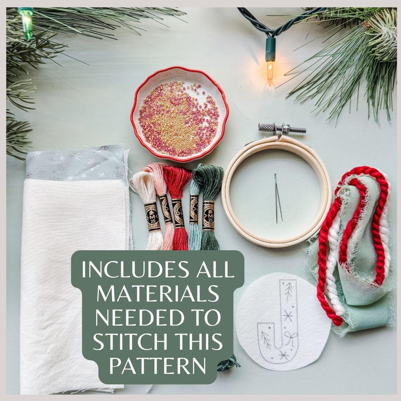Merry Alphabet Ornament Kit- Choose Your Letter - Embroidery Kit - Etsy
