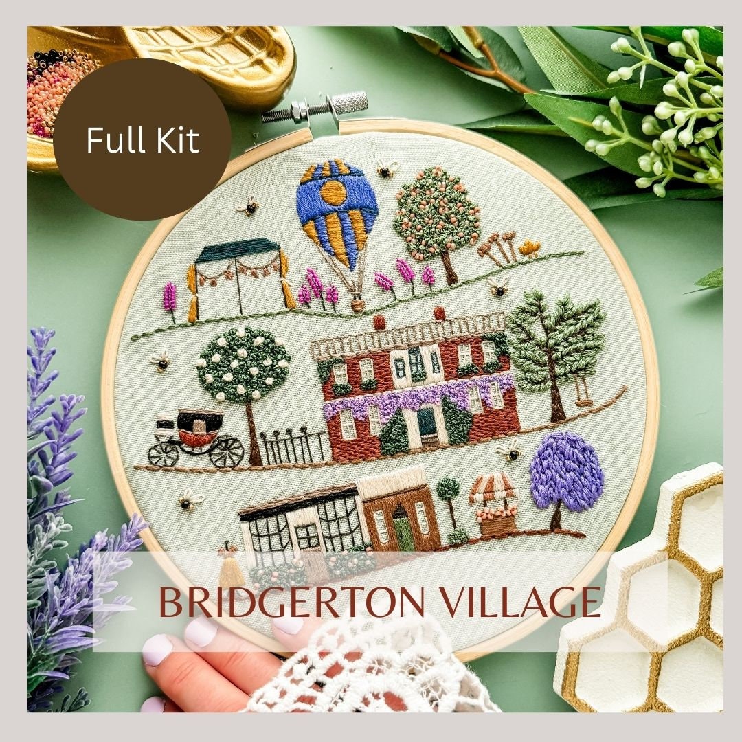 Regency Era Village - Full Kit - Hand Embroidery Kit- DIY Embroidery ...