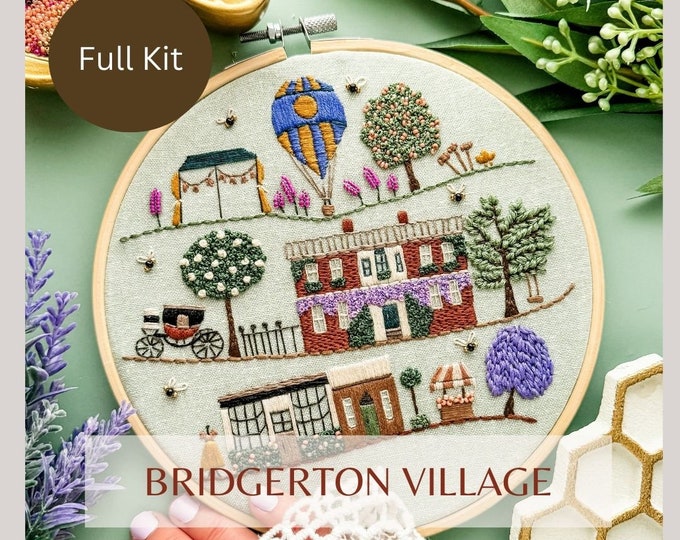 Regency Era Village- Full Kit - Hand Embroidery Kit- DIY Embroidery ...