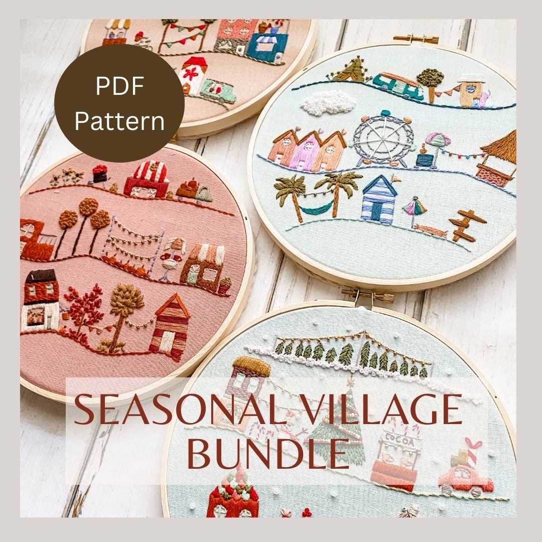 Seasonal Village PDF Pattern Bundle- Winter- Spring- Summer- Fall PDF ...