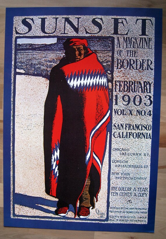 Sunset Magazine Large Paper Poster February 1903 New Old - Etsy