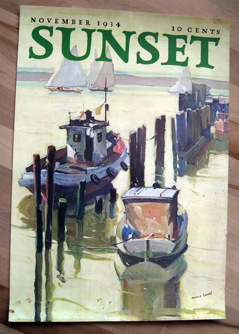 Sunset Magazine Large Paper Poster November 1934 New Old - Etsy Australia
