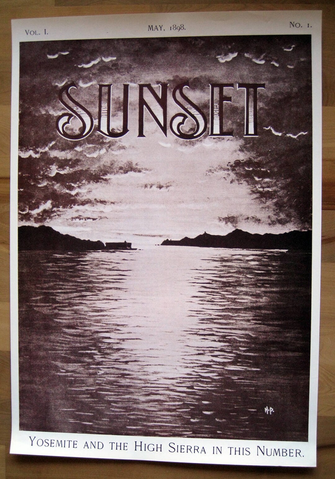 Sunset Magazine Large Paper Poster, First Cover May 1898, New Old Stock ...