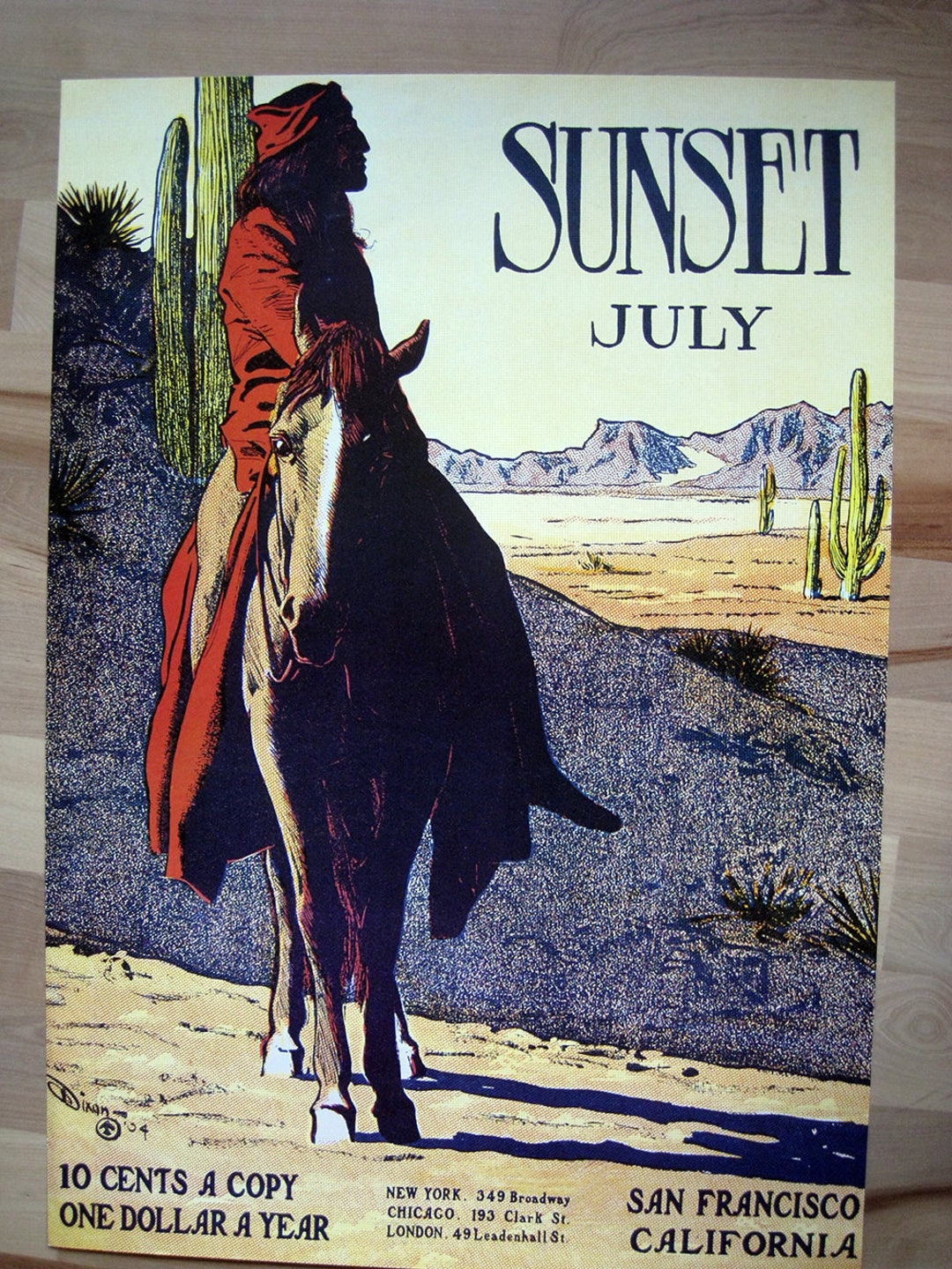 Sunset Magazine Large Paper Poster, July 1904, New Old Stock ...