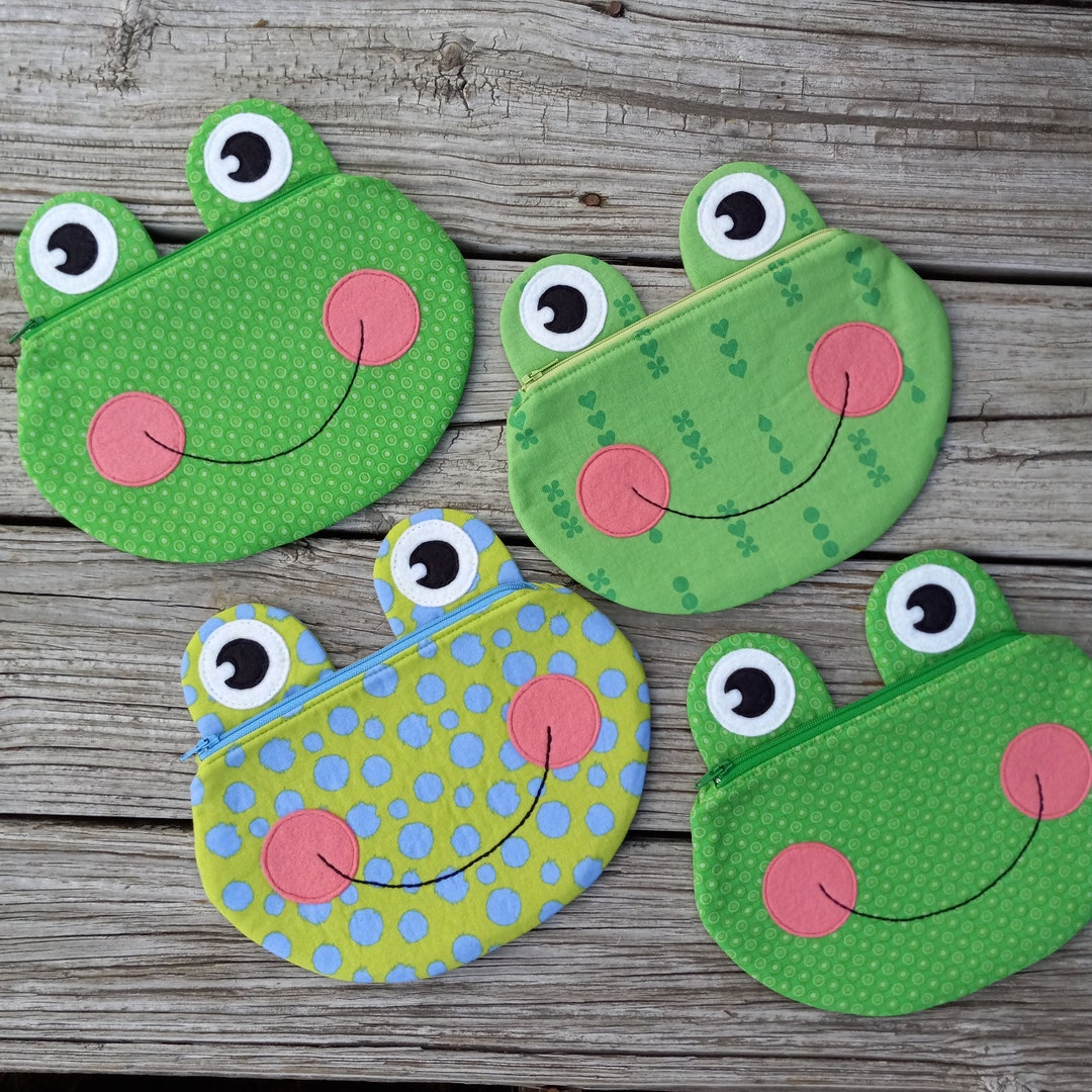 Frog Zipper Pouch; Cute Little Critter Zipper Pouch for Girls; Froggy ...