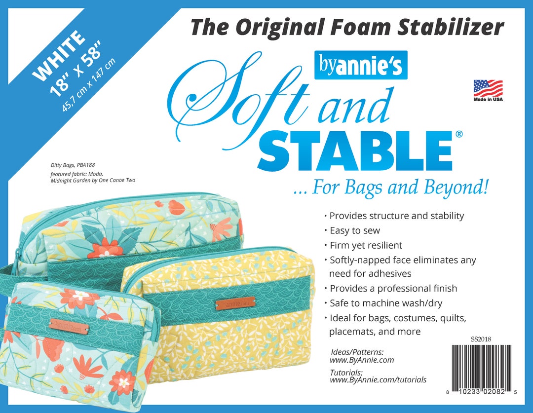 Half Yard, Byannie Soft and Stable White 100% Polyester Foam Stabilizer ...