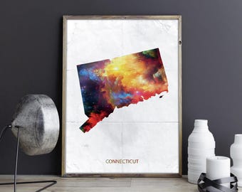 Connecticut art custom Connecticut wall art Connecticut | Etsy