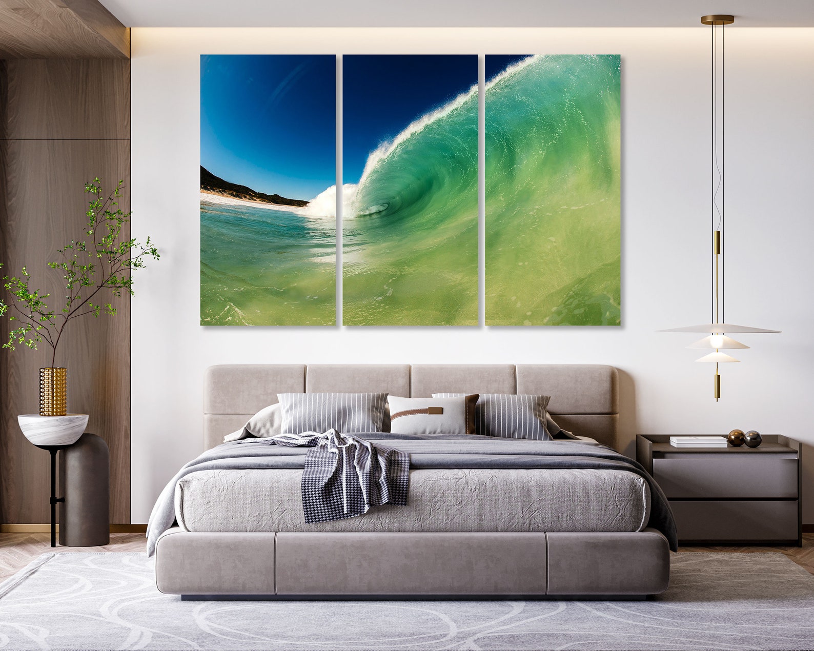 Canvas Set of Wave, Surf Wall Decor Pictures, Sea Wave Modern Wall ...