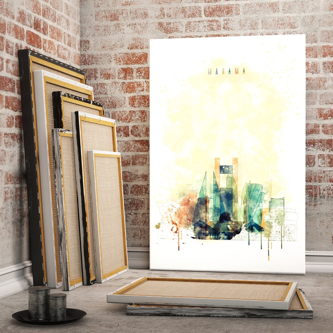 Manama Art Printing on Canvas, Bahrain House Wall Decor, Manama ...