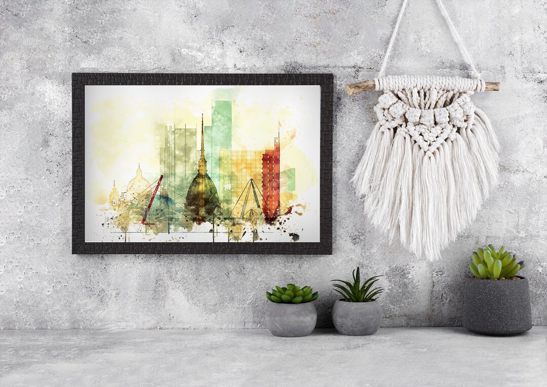Turin City Print, Turin Watercolor Wall Art, Turin Artwork Print, Turin ...