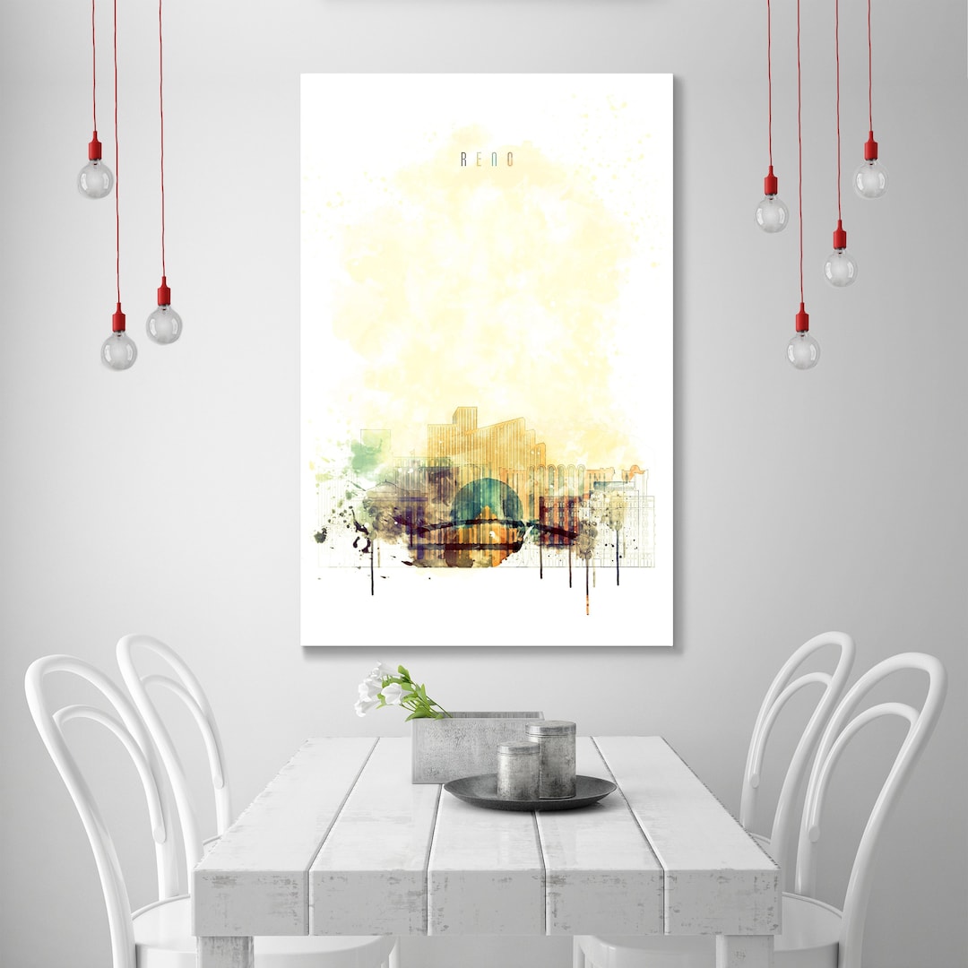 Reno Cool Wall Art, Nevada Pictures for the Wall, Reno Watercolor ...