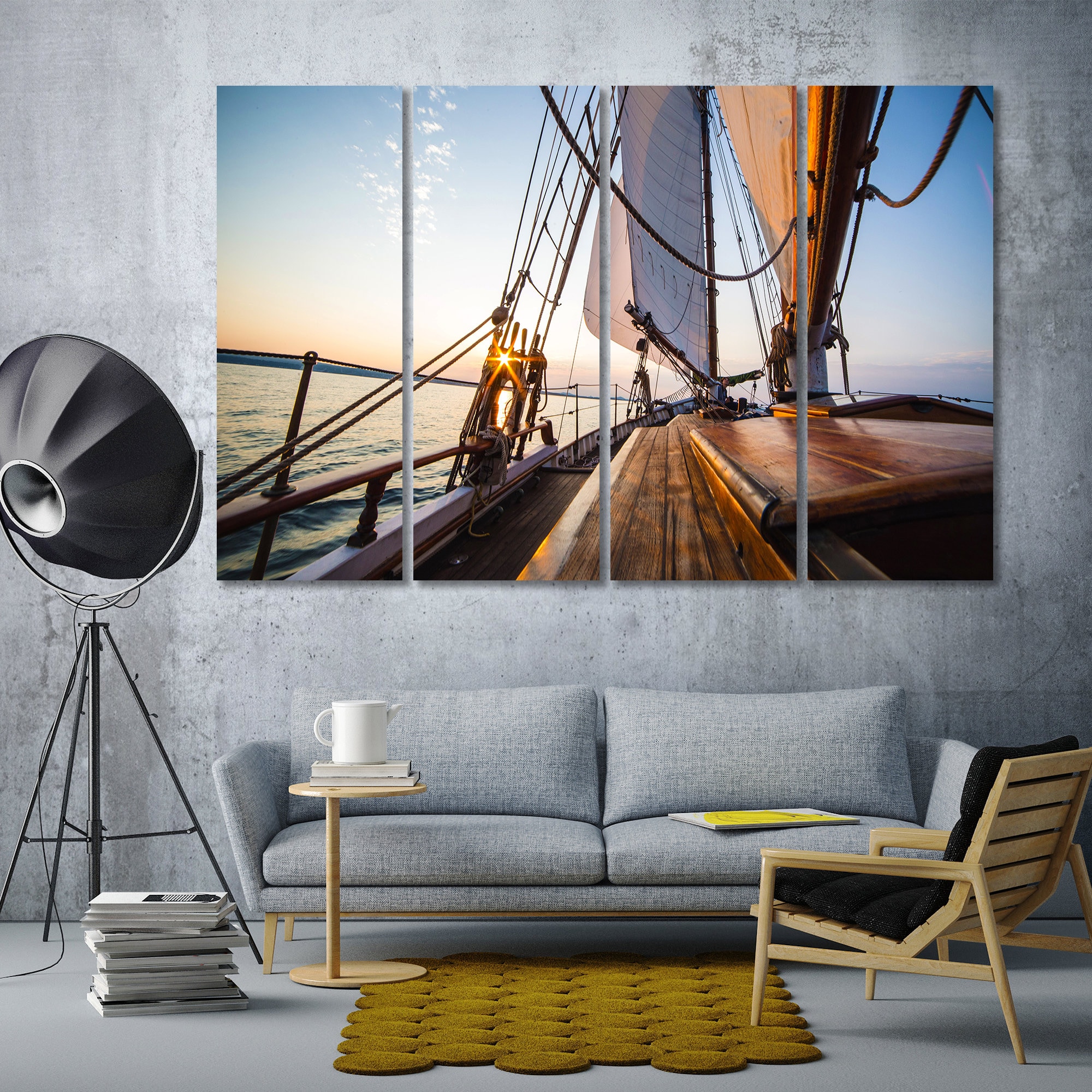 Canvas Set of Yacht Yacht wall art print on canvas | Etsy