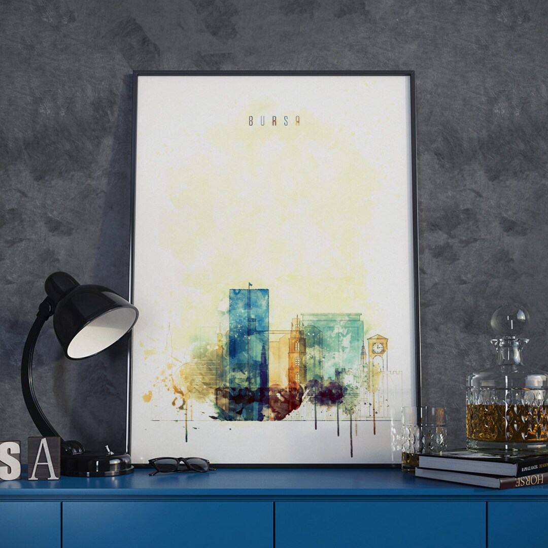 Bursa Watercolor Poster, Bursa Decor Wall, Bursa Modern Wall Art, Bursa ...