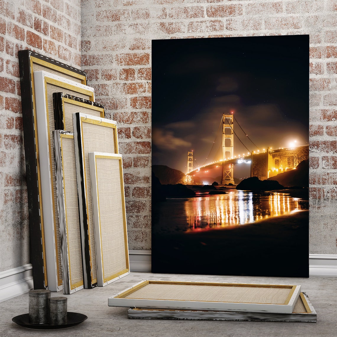 Golden Gate Bridge at Night Wall Decor for Home - Etsy