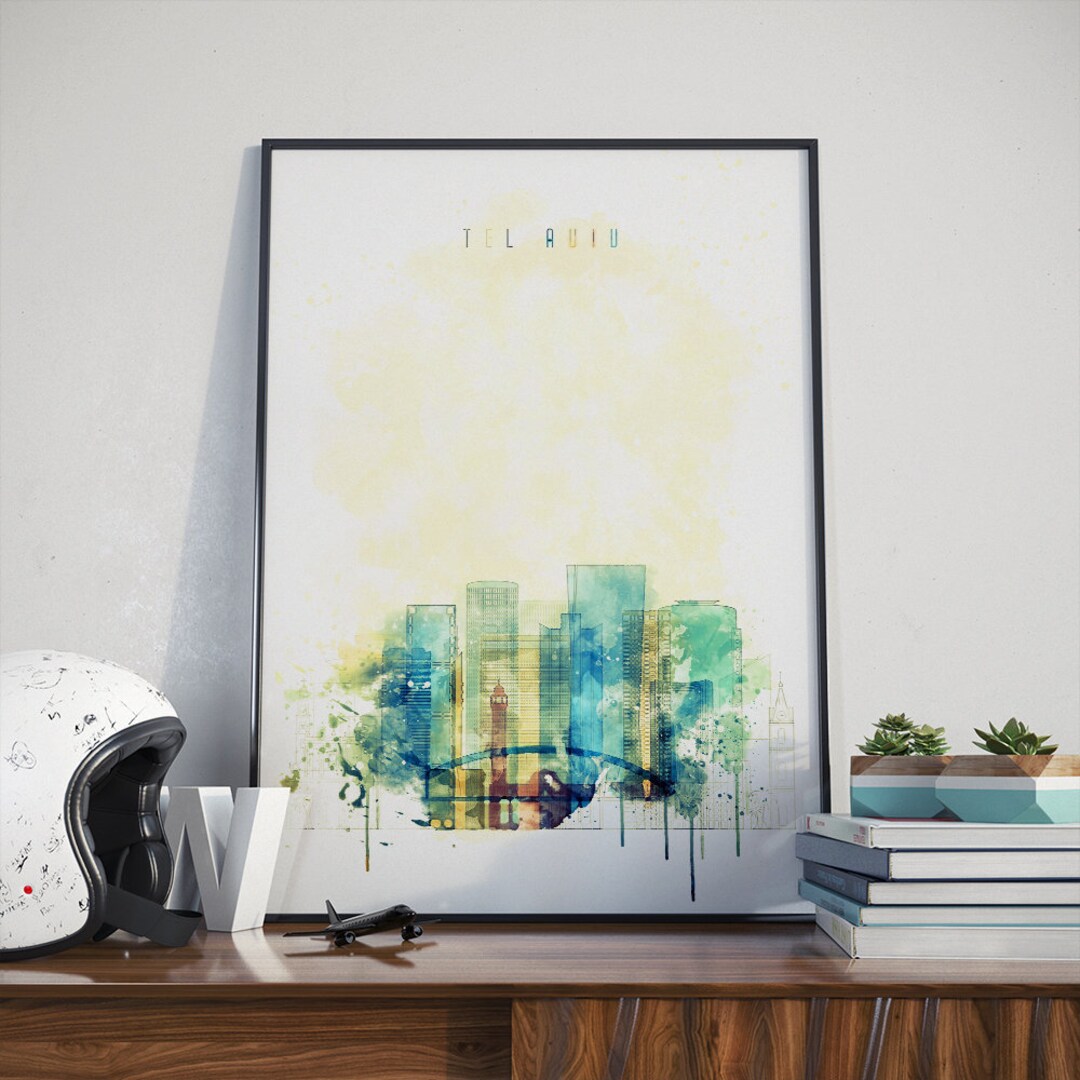 Tel Aviv Popular Poster Tel Aviv Original Watercolor Poster - Etsy UK