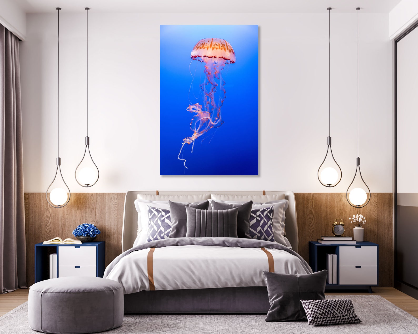 Jellyfish Modern Art Wall Decor, Underwater Life Modern Wall Frames ...