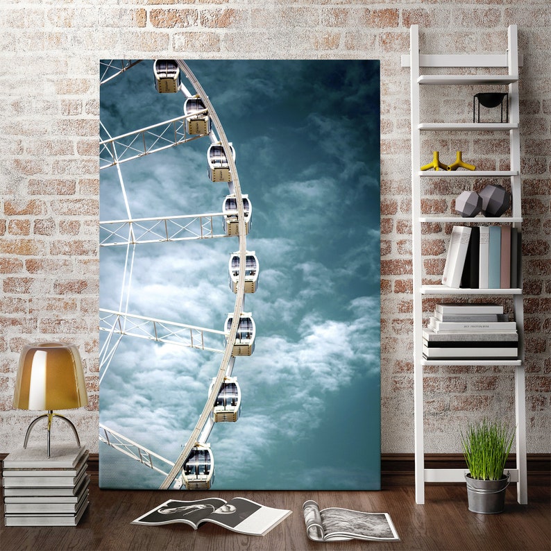 White Ferris Wheel Canvas Wall Paintings Modern Abstract Art | Etsy