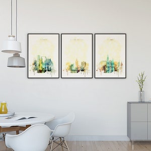 Baton Rouge Watercolor Skyline, Baton Rouge Poster, Baton Rouge ...