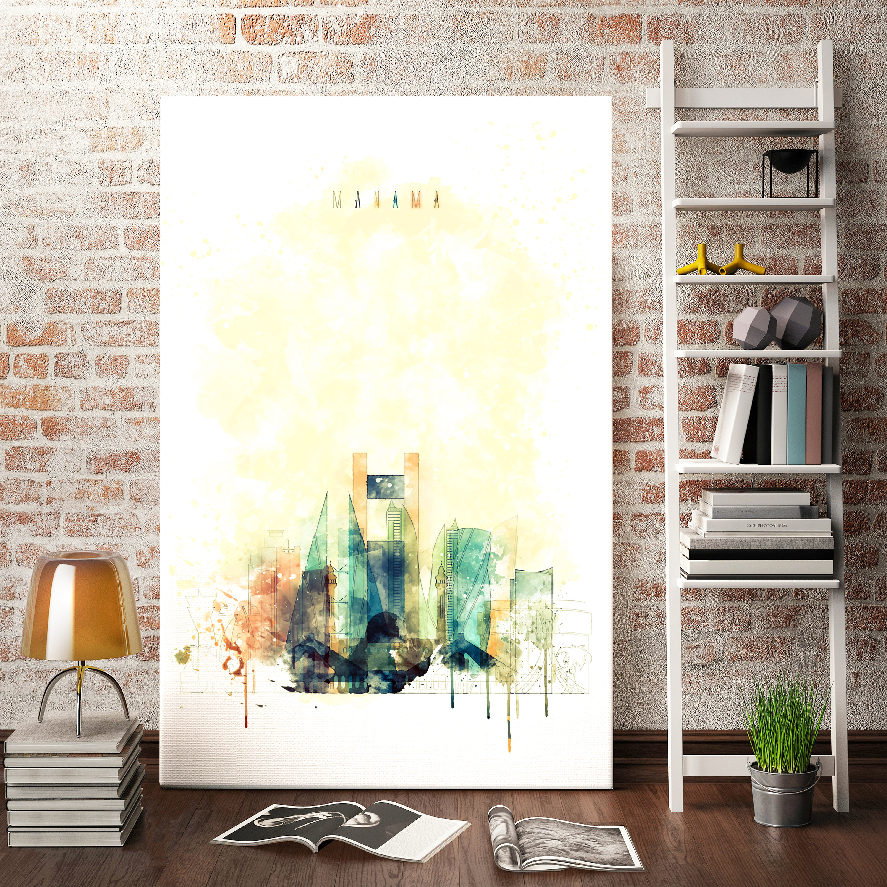 Manama Art Printing on Canvas, Bahrain House Wall Decor, Manama ...