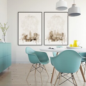 Baton Rouge Watercolor Skyline, Baton Rouge Poster, Baton Rouge ...