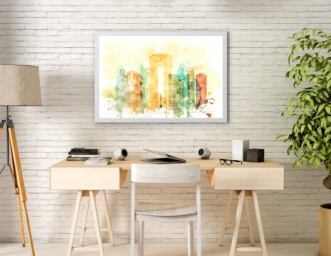 Benidorm Downtown Poster, Benidorm Watercolor Art, Benidorm Cityscape ...