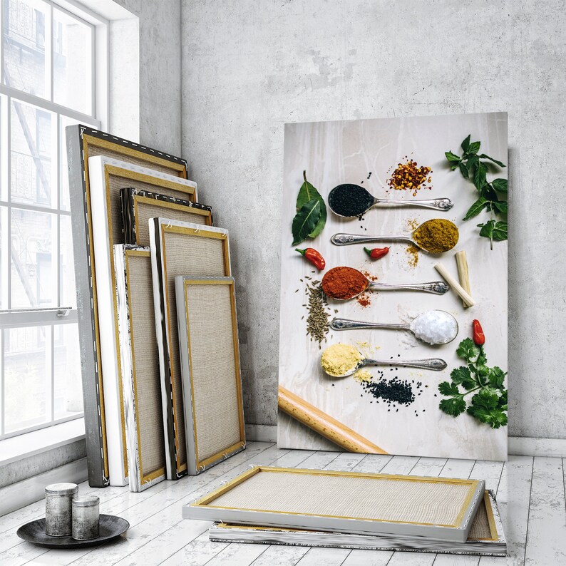 Spices and Herbs Canvas Art Print, Kitchen Decor - Etsy