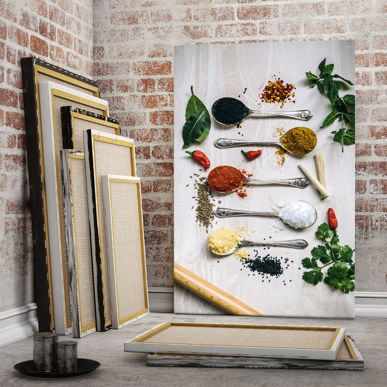 Spice Contemporary Design Art for Dining Room, Spices and Herbs, Spoon ...