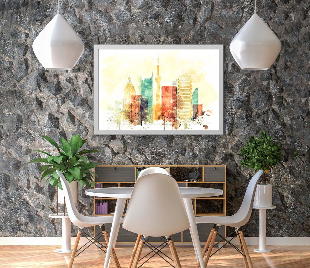 Toronto Cityscape Poster, Toronto Poster Print, Toronto Watercolor Art ...