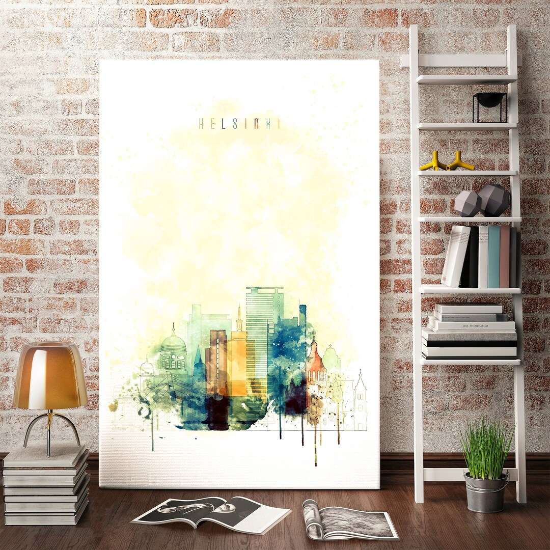 Helsinki Drawing of the City, Finland Dining Room Artwork, Helsinki ...
