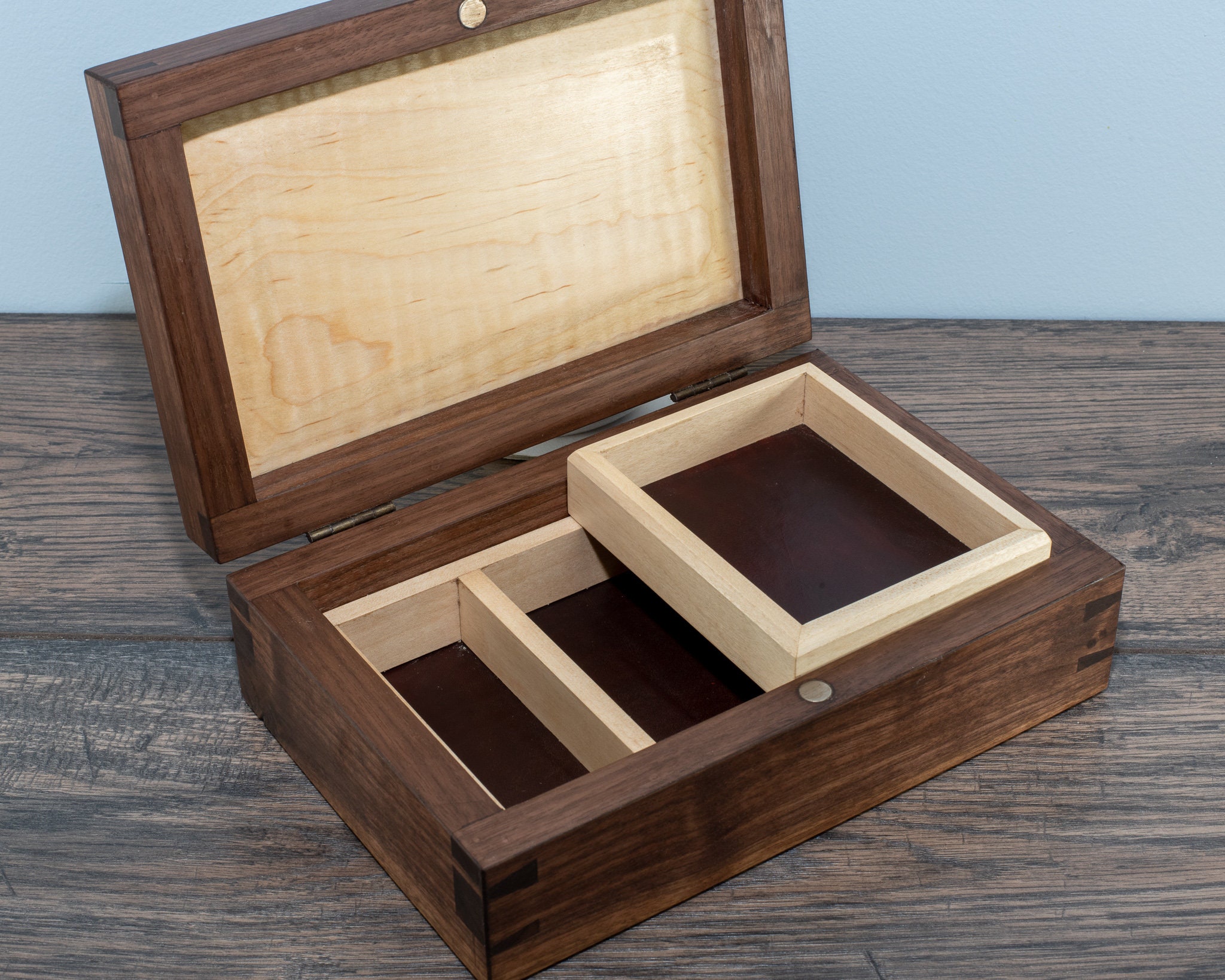 Handcrafted Black Walnut Mitered Dovetail Jewelry Box With - Etsy
